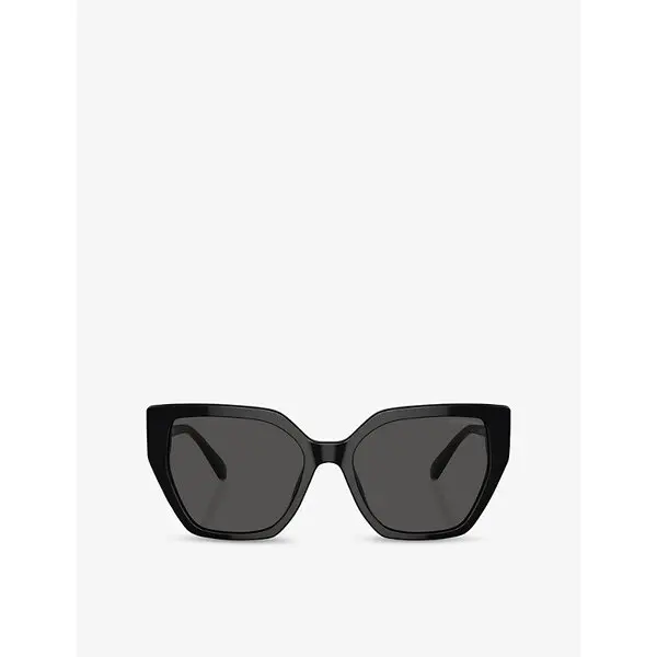 SWAROVSKI Sk6016 Irregular-frame Acetate Sunglasses - Black