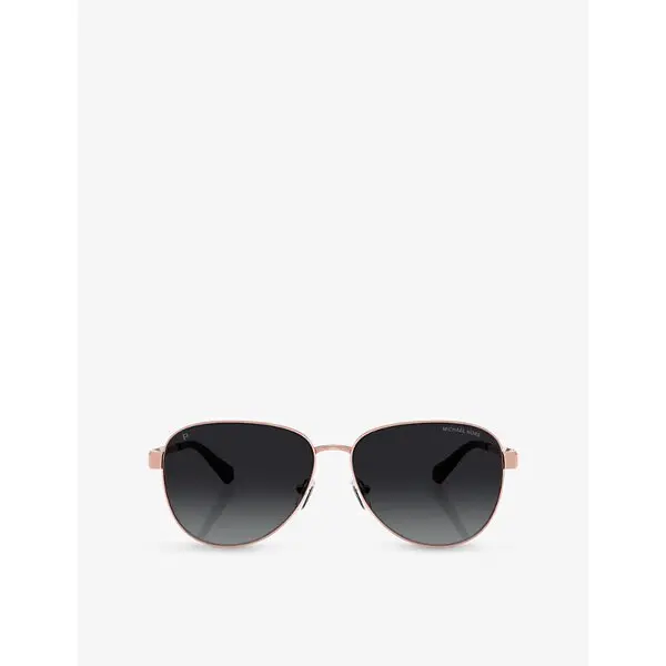 Michael Kors Biarritz Pilot-frame Metal Sunglasses - Pink