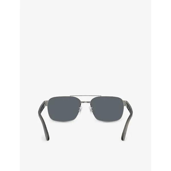 Ray-ban Rb3751 Square-frame Metal Sunglasses - Silver