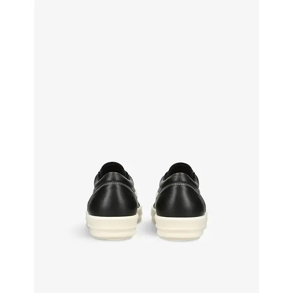Rick Owens Low Grained-leather And Suede Low-top Trainers - Blk/white