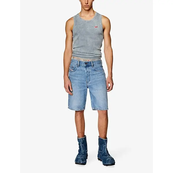 DIESEL® Faded-wash Straight-leg Denim Shorts