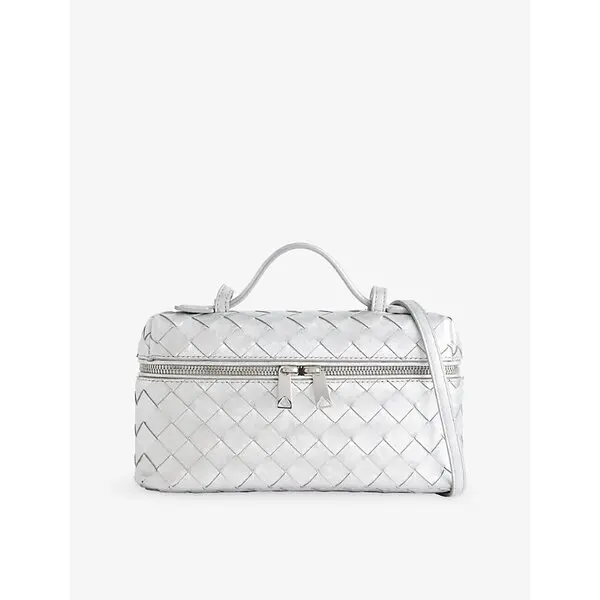 Bottega Veneta Bang Bang Small Leather Cross Body Bag - Silver-silver
