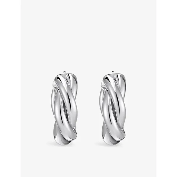 THOMAS SABO Intertwined Sterling Hoop Earrings - Silver