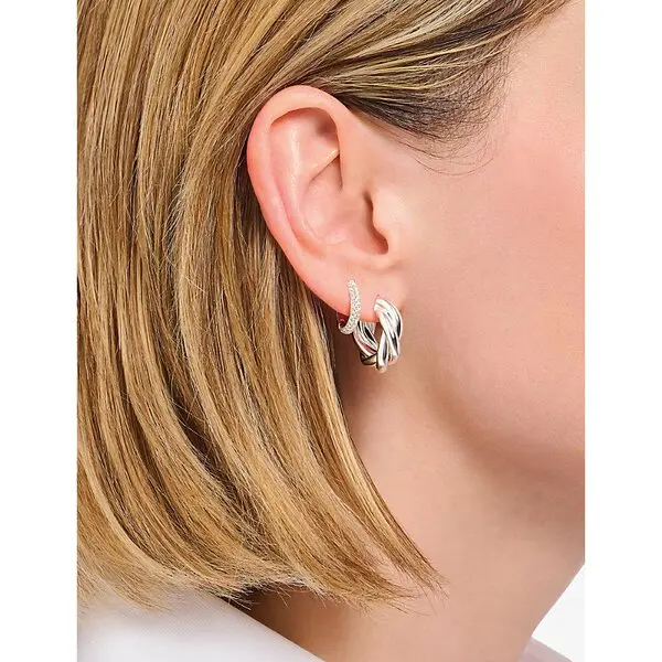 THOMAS SABO Intertwined Sterling Hoop Earrings
