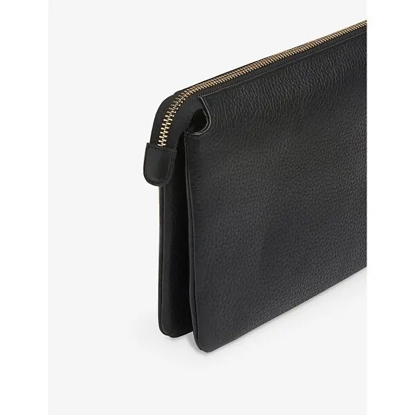 Whistles Elita Leather Clutch Bag - Black