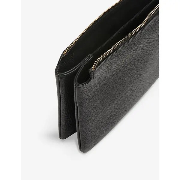 Whistles Elita Leather Clutch Bag - Black