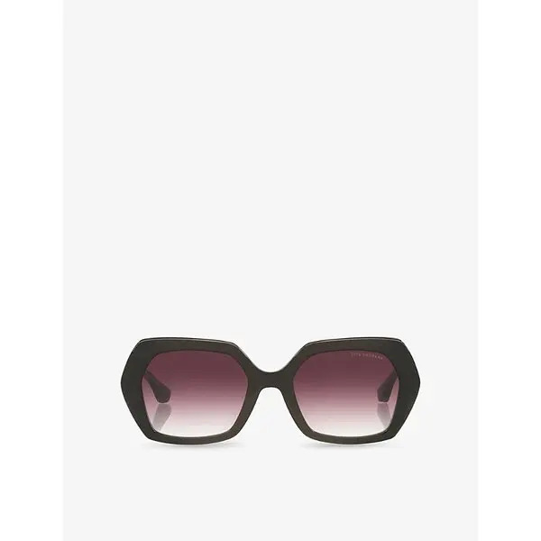 Dita Omsoana Irregular-frame Acetate Sunglasses - Black