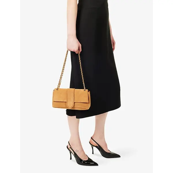 Jacquemus Bambino Chaîne Suede Shoulder Bag - Camel
