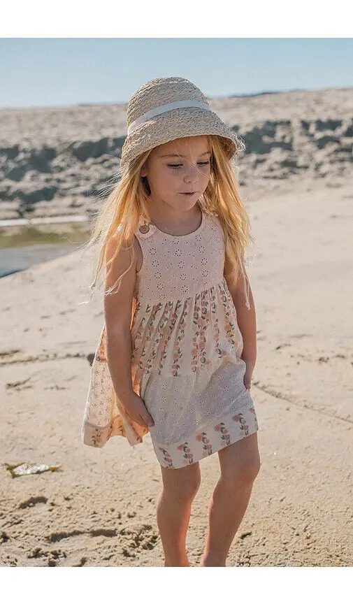 WILD WAWA Cotton Eyelet And Gauze Dress