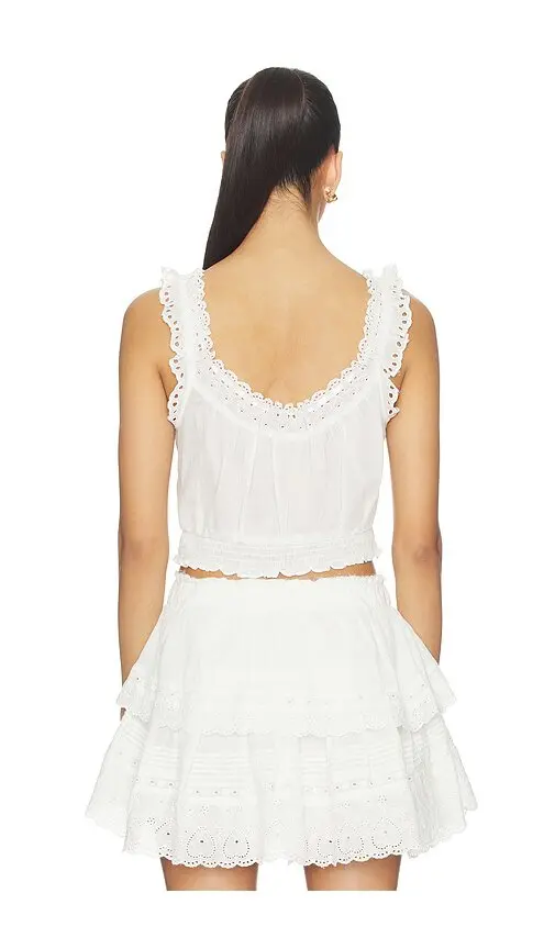 LoveShackFancy Lupo Cropped Eyelet Top