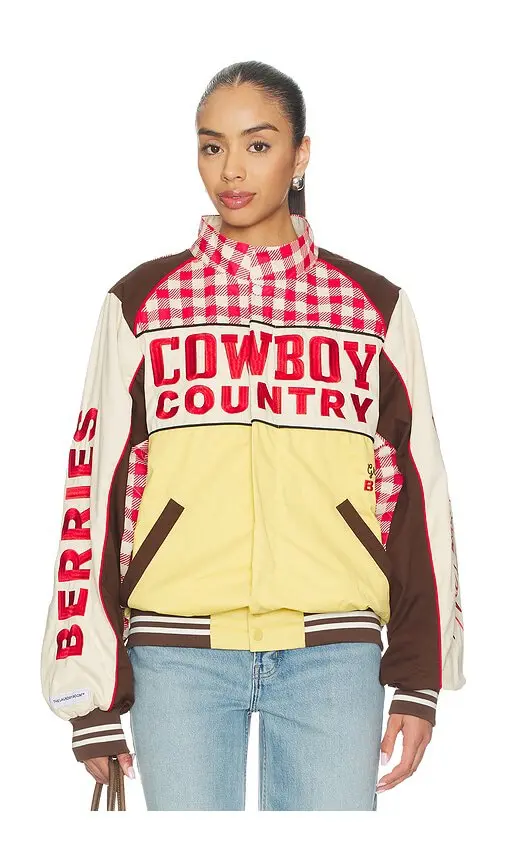 THE LAUNDRY ROOM Cowboy Country Racing Jacket - Cream,red