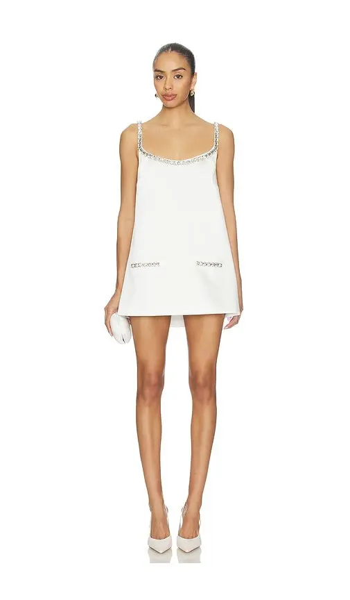 Retrofete Reilly Embellished Satin Mini Dress - White