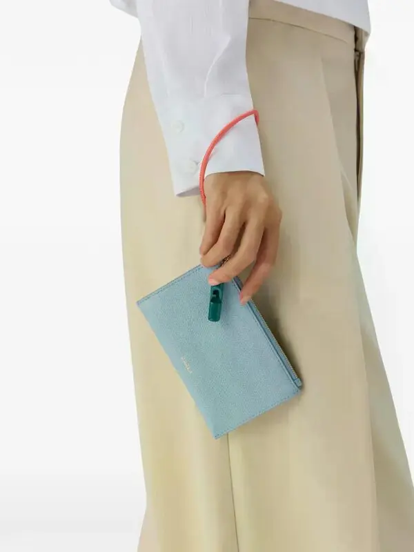 Furla Leather Zip Clutch - Blue