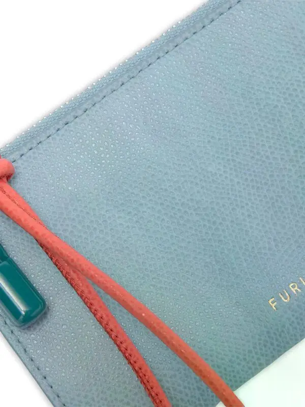 Furla Leather Zip Clutch - Blue
