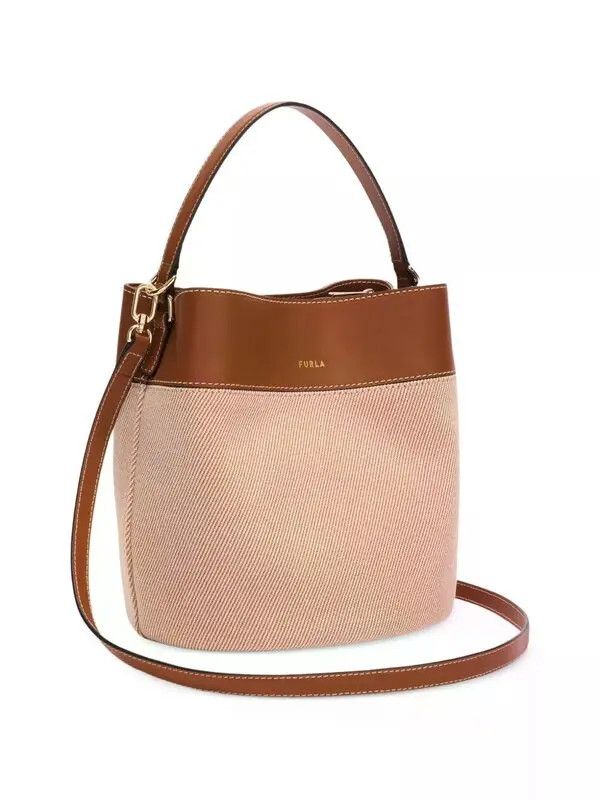 Furla Amelia Striped Bucket Bag - Neutrals