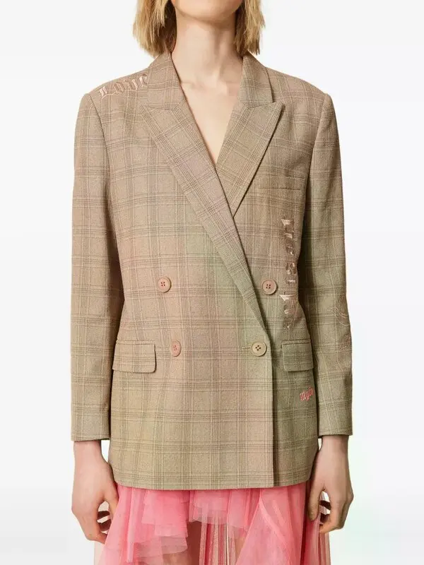 TWINSET Checked Double-breasted Blazer