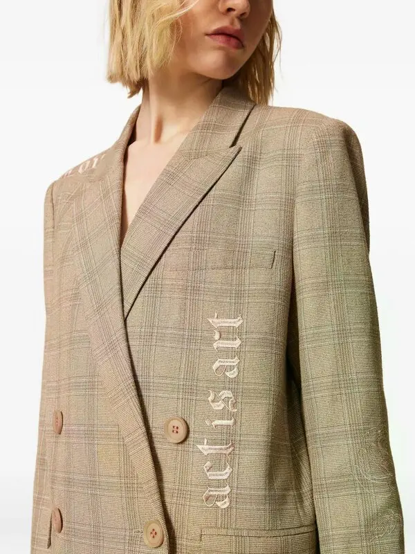TWINSET Checked Double-breasted Blazer