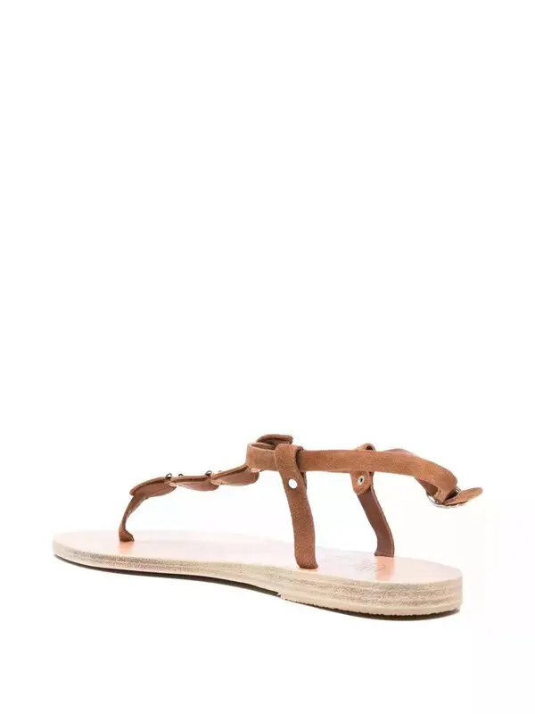 ANCIENT GREEK SANDALS Ilida Studded T-strap Sandals - Brown