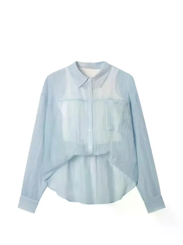 B+AB Sheer Pocket Detail Shirt - Blue
