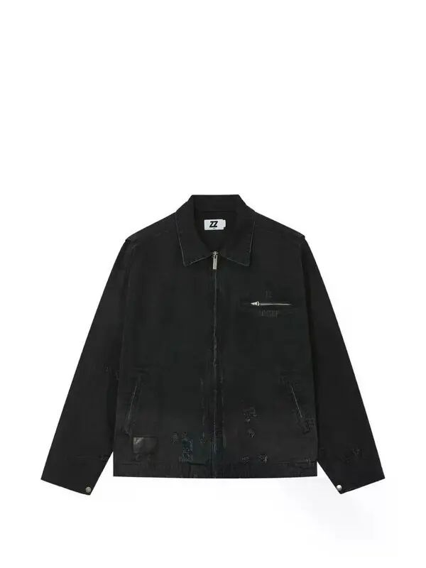 Izzue Distressed Zipped Cotton Jacket