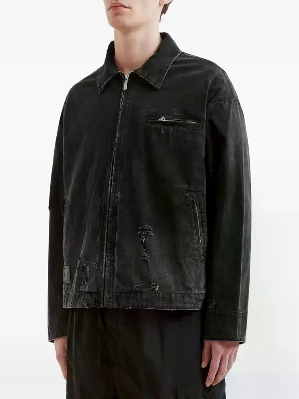 Izzue Distressed Zipped Cotton Jacket