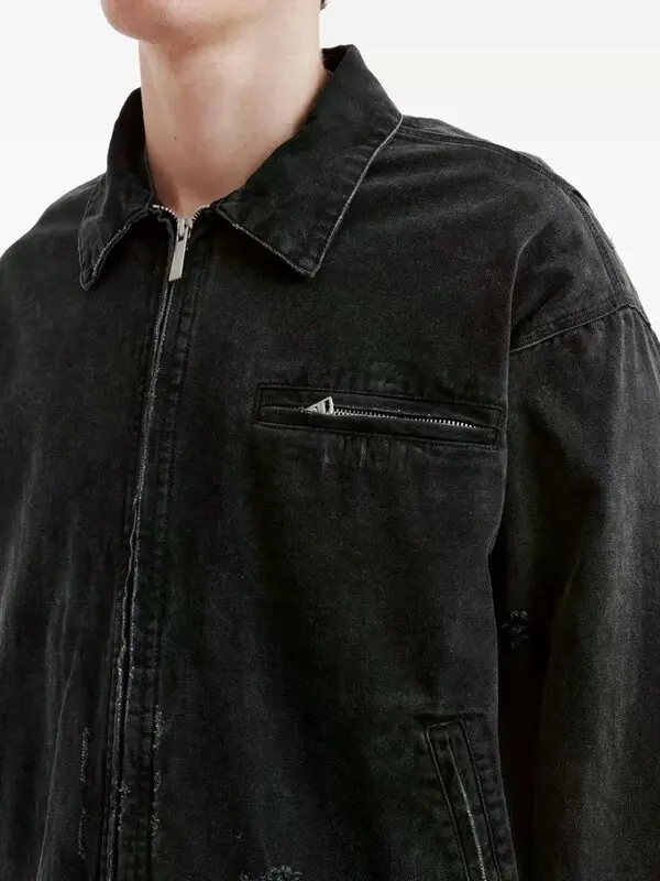 Izzue Distressed Zipped Cotton Jacket