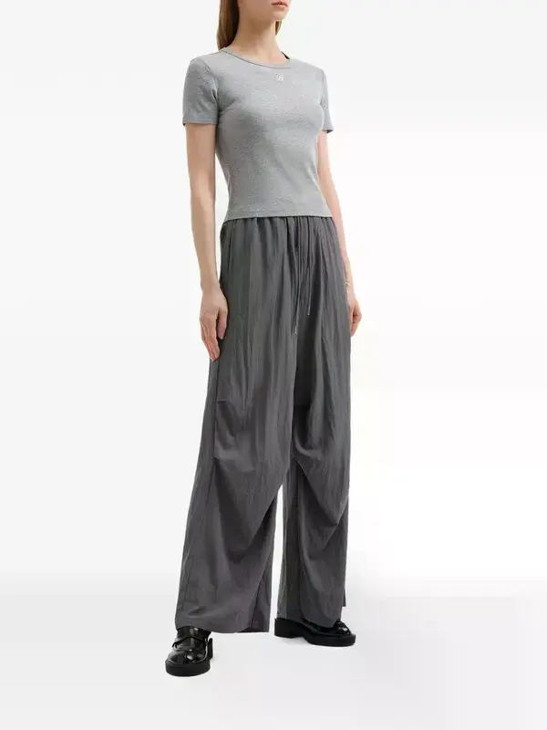 B+AB Ribbed T-shirt With Logo Detail - Grey