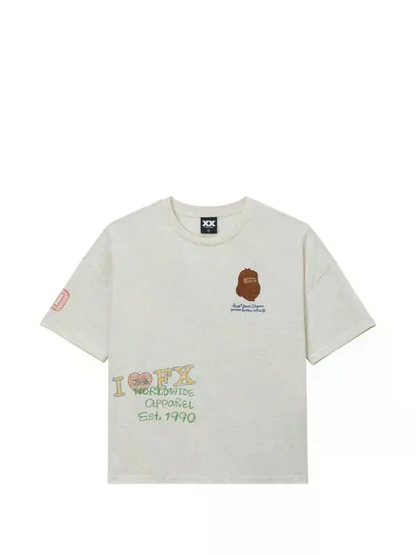 FINGERCROXX Printed Cotton T-shirt - Neutrals