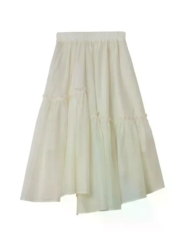 B+AB Ruffled Asymmetric Hem Skirt - Neutrals