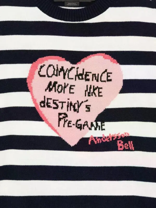 Andersson Bell Striped Heart Motif Sweater
