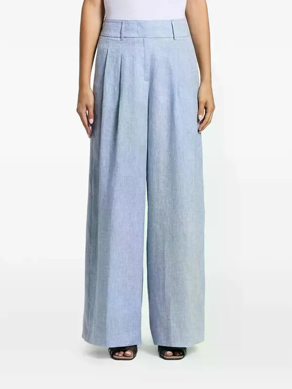 Peserico Pleated Palazzo Pants - Blue