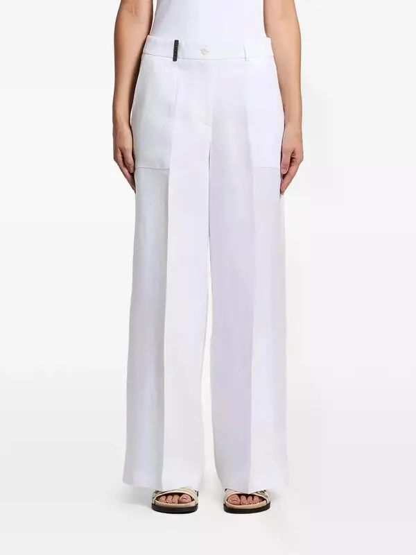 Peserico Patch-pocket Palazzo Trousers - White