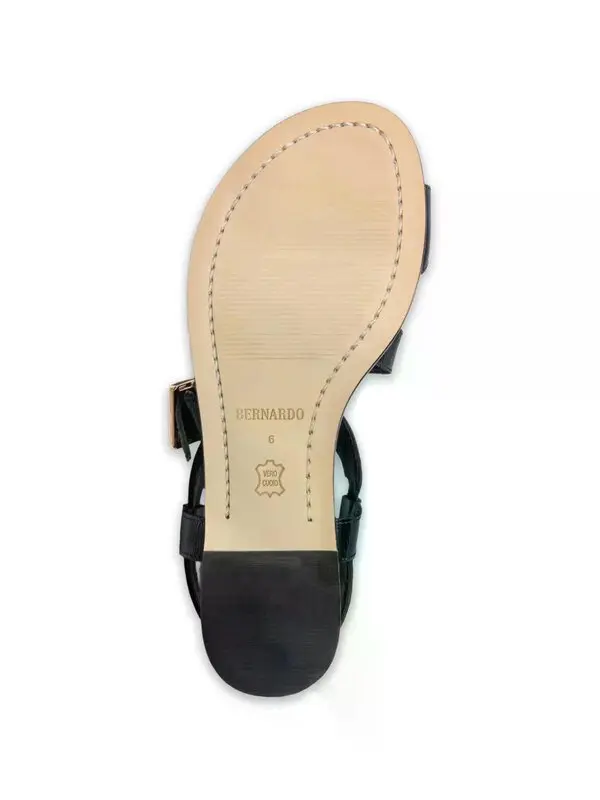 Bernardo Hartshorn Toe-ring Buckle Flat Sandals - Black