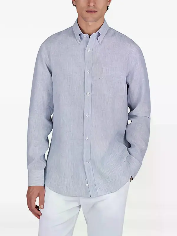 Paul & Shark Striped Linen Shirt - Blue