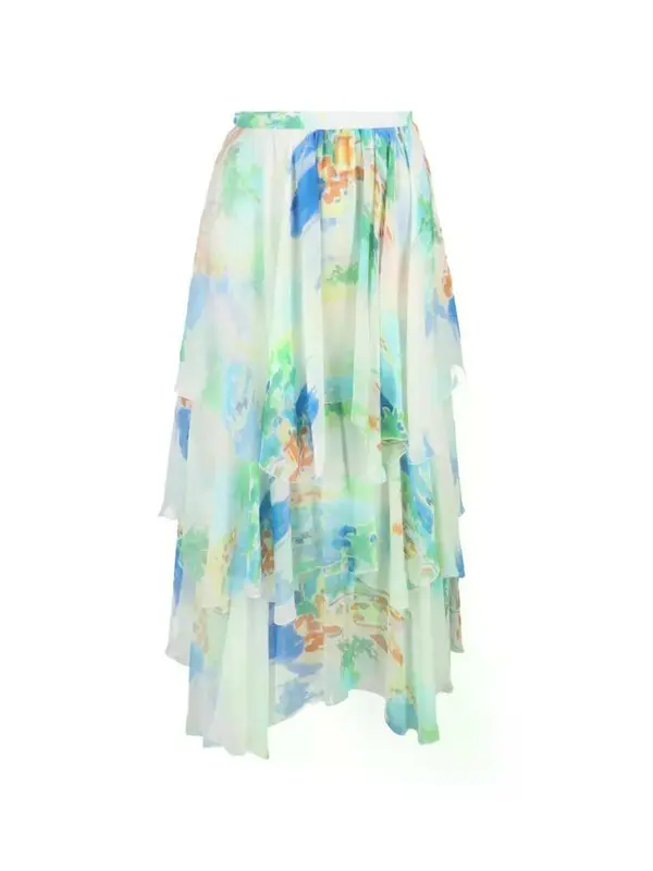 Celine Printed Midi Skirt