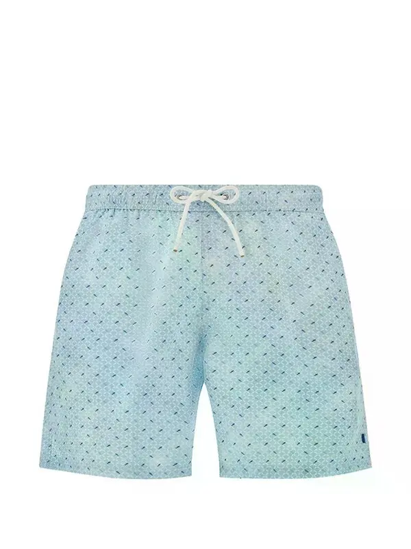 Paul & Shark Shark-print Swim Shorts - Blue