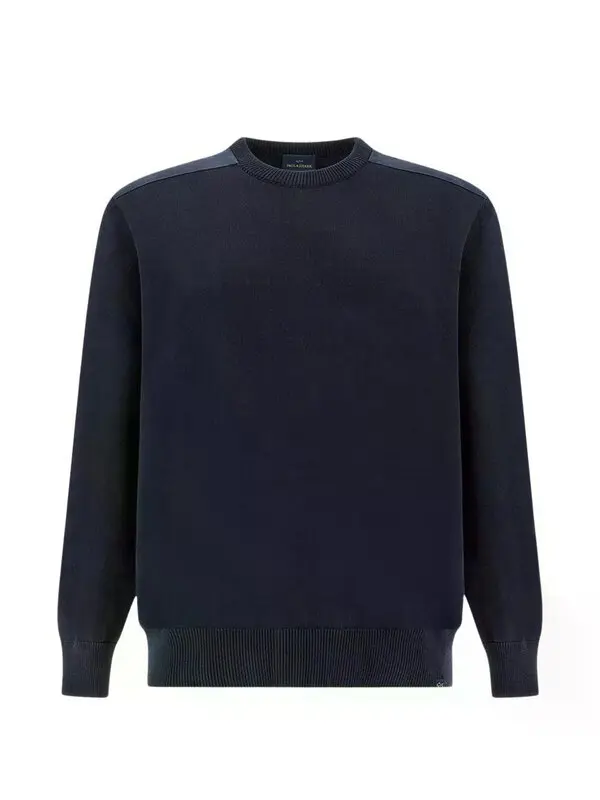 Paul & Shark Crew Neck Sweater With Shoulder Panel Detailing - Blue