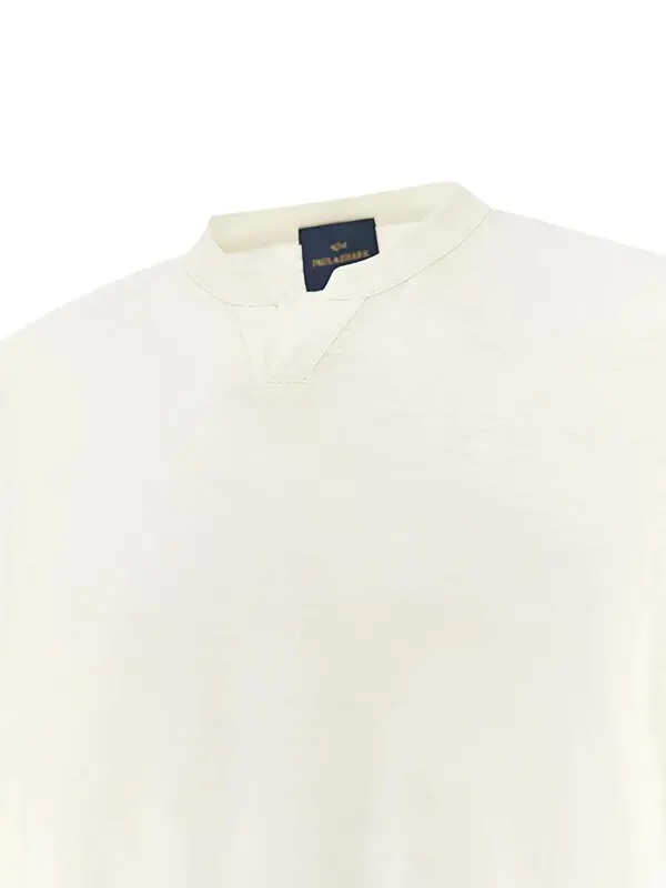 Paul & Shark Open-collar Linen T-shirt - Neutrals