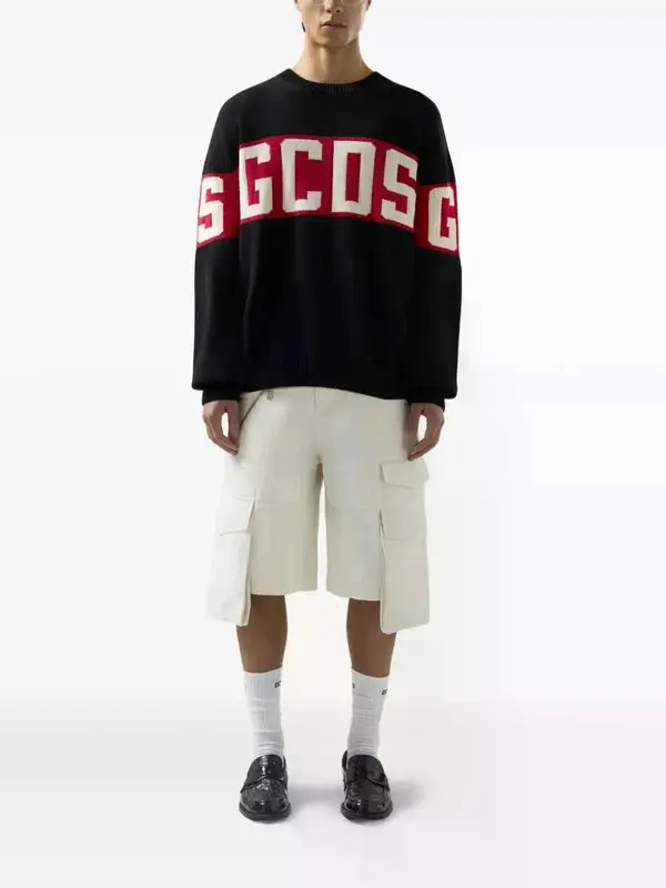 Gcds Band Logo Wool Sweater - Black