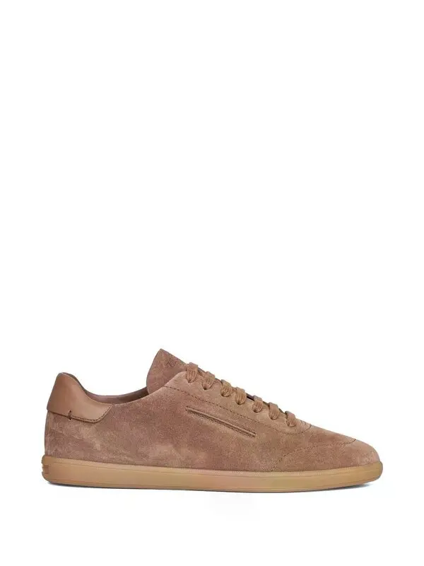 Zegna Suede Panelled Sneakers - Brown
