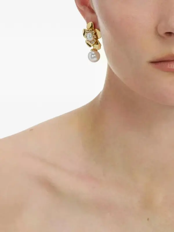 SELF-PORTRAIT Flower Pearl Earrings