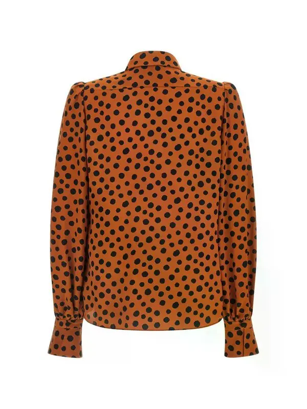 Valentino Garavani Polka Dot Silk Shirt - Brown