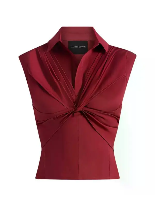Manière De Voir Manier De Voir Sleeveless Twist Seam Top - Red