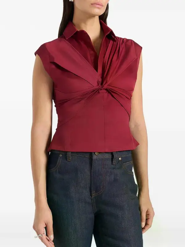 Manière De Voir Manier De Voir Sleeveless Twist Seam Top - Red