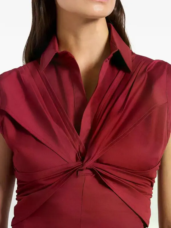 Manière De Voir Manier De Voir Sleeveless Twist Seam Top - Red