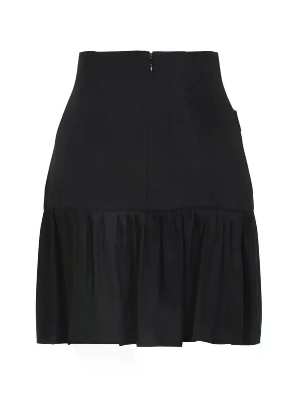 Elisabetta Franchi Linen-blend Mini Skirt With Golden Logo Detail