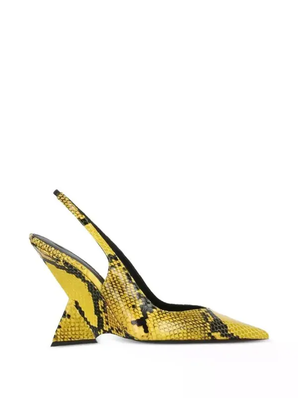 Attico Snake-print Slingback Pumps