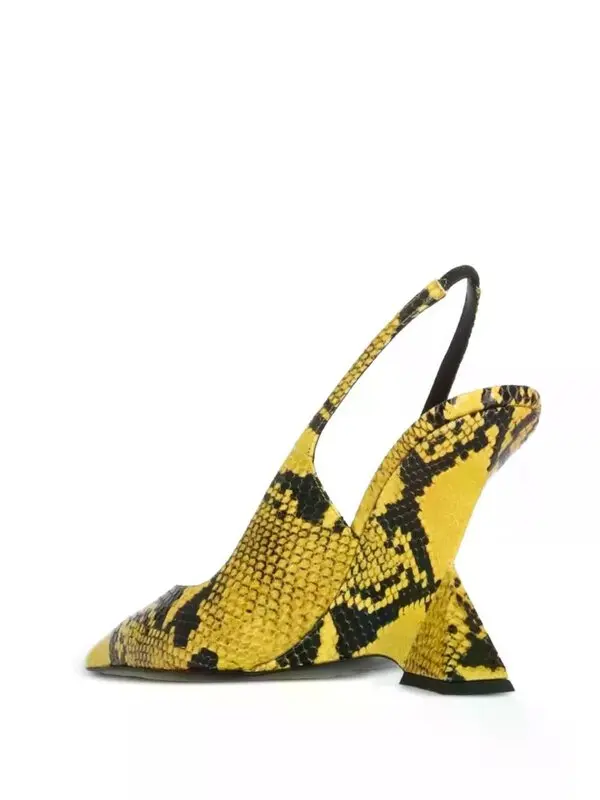 Attico Snake-print Slingback Pumps
