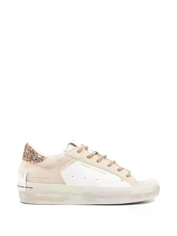 CRIME LONDON Glitter Embellished Leather Sneakers