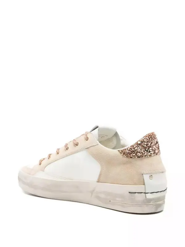 CRIME LONDON Glitter Embellished Leather Sneakers